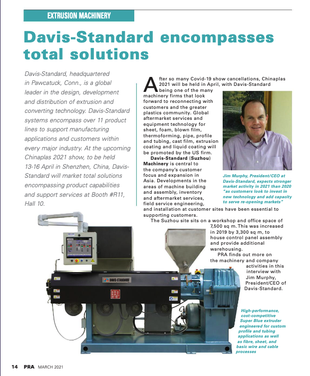 Interview with Davis-Standard's President and CEO, Jim Murphy and PRA ...