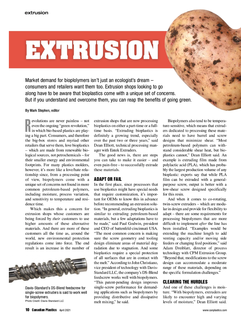 "Extrusion Bioplastics" Interview with Canadian Plastics and John ...
